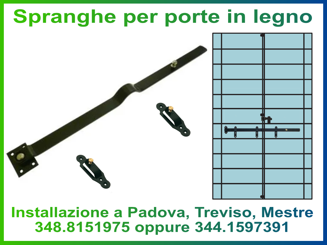 Spranghe per porte in legno - Sicurezza a Padova, Treviso, Veneto